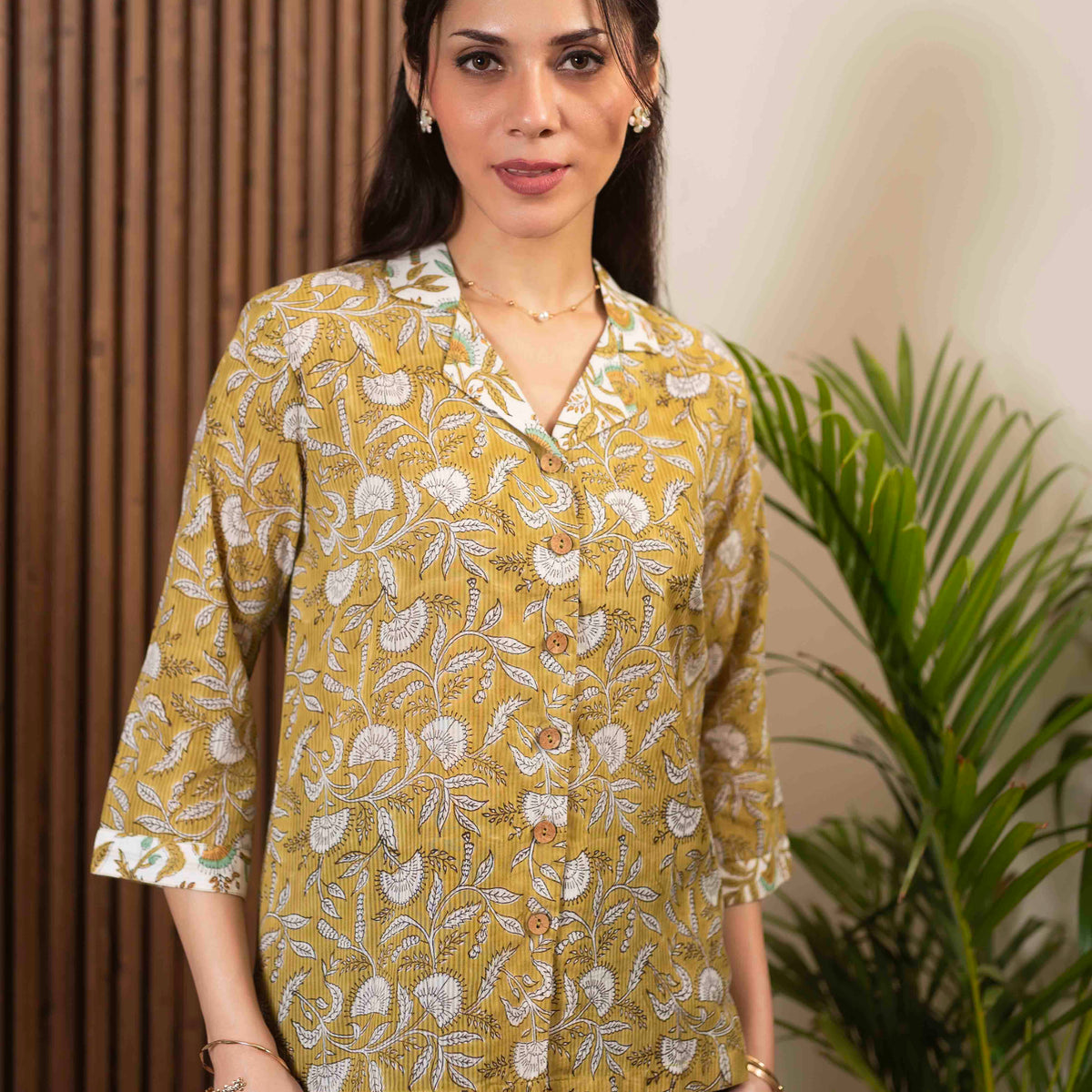 Green Cotton Pure Hand Block Printed Shirt - Regular Fit – Paulsons